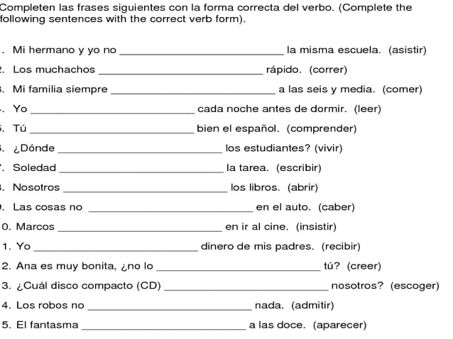 AR Present Tense WEB ppt of spanish verbs | PPT
