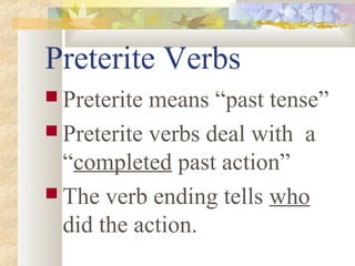 Ar preterite verbs | PPT