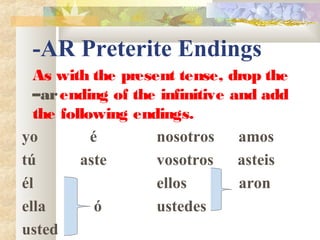 Ar preterite verbs | PPT