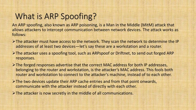 Arp Spoofingpptx 