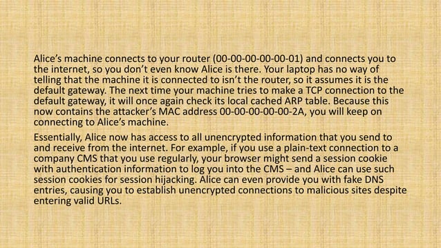 ARP Spoofing.pptx | Information and Network Security | Computing