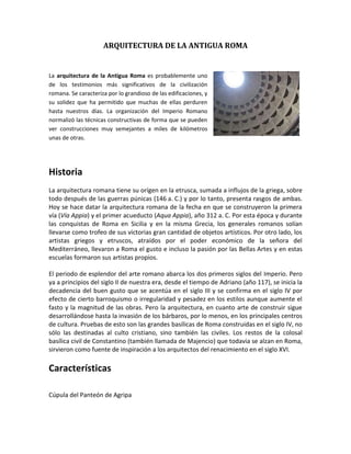 Arquitectura de la antigua roma | DOCX