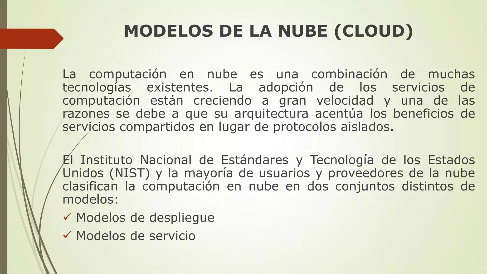 Arquitectura de la nube modelos de servicio y despliegue | PDF