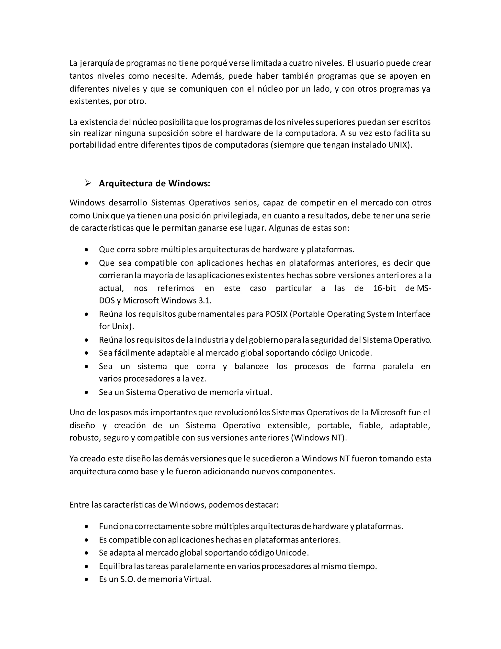 Arquitectura de los sistemas operativos | DOCX