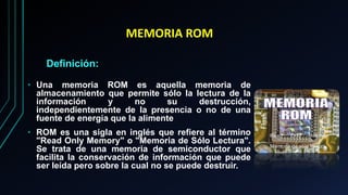 Arquitectura de memorias RAM, ROM Y CACHE | PDF