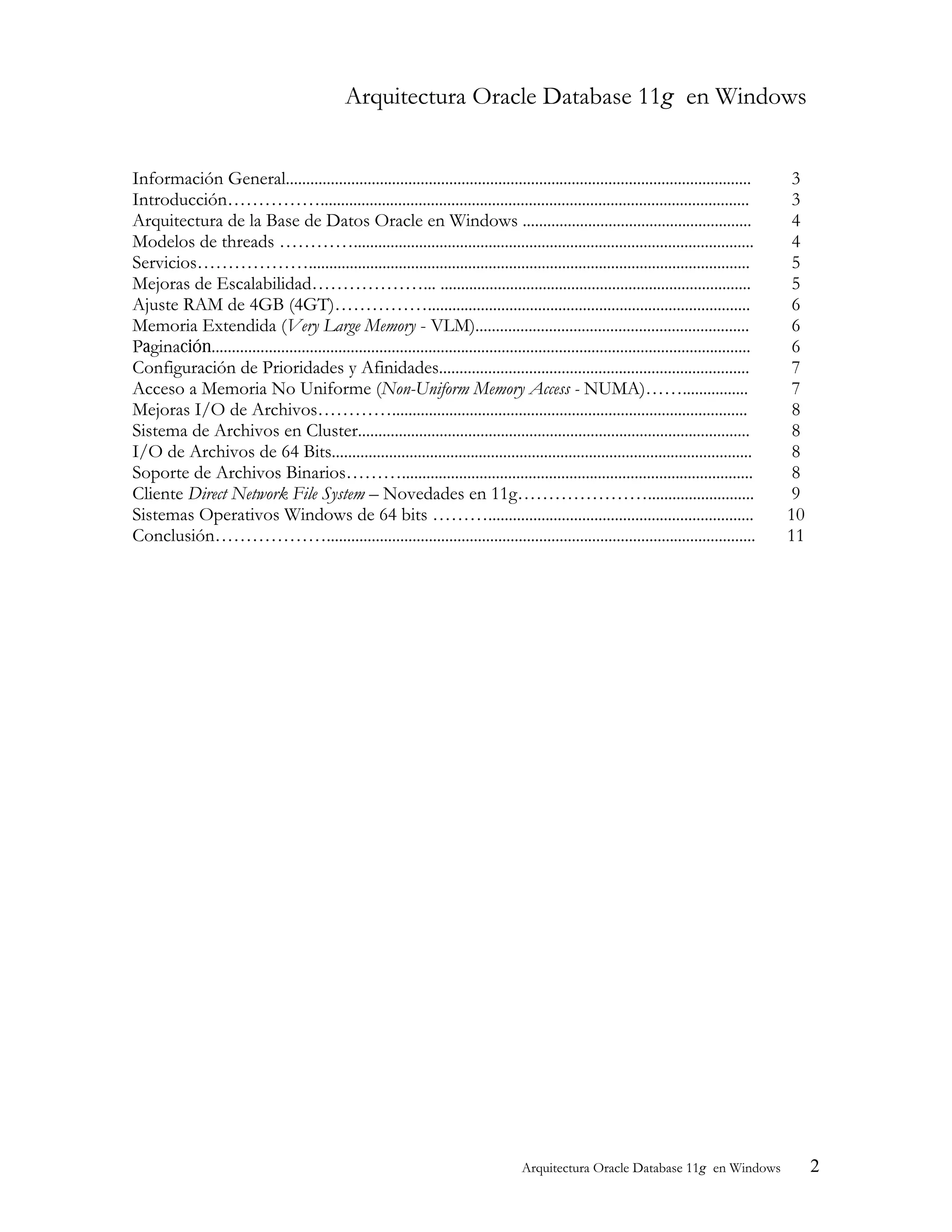 Arquitectura Oracle Database 11g En Windows Pdf