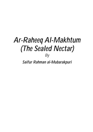 Ar raheeq al_makhtum - prophet muhammad (pbuh) | PDF