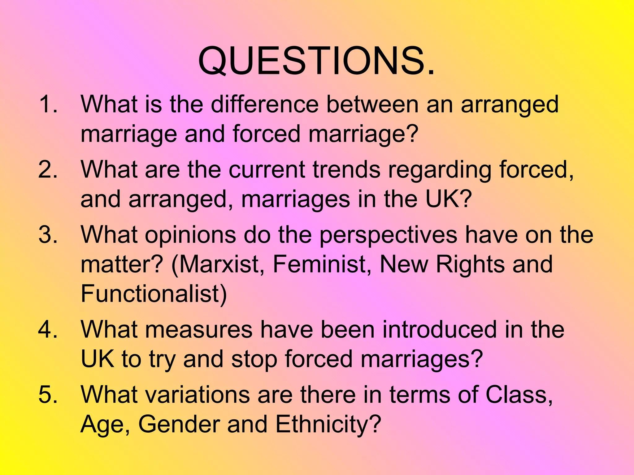Arranged and forced marriages | PPT