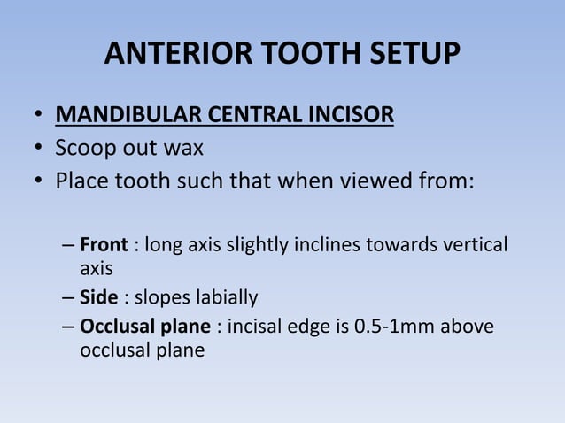 Arrangement of artificial teeth | PPTX