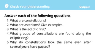 Arrangement of Stars, Position of Constellations - Week 5.pptx