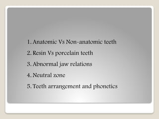 arrangement of teeth Anterior and Posterior | PPTX