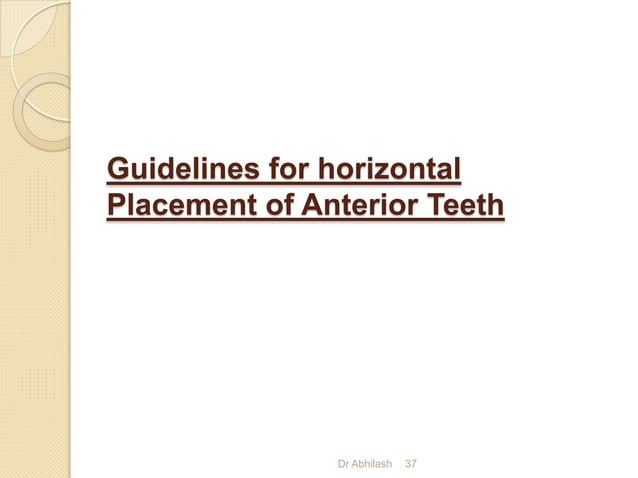 Arrangement of teeth in complete denture | PPTX