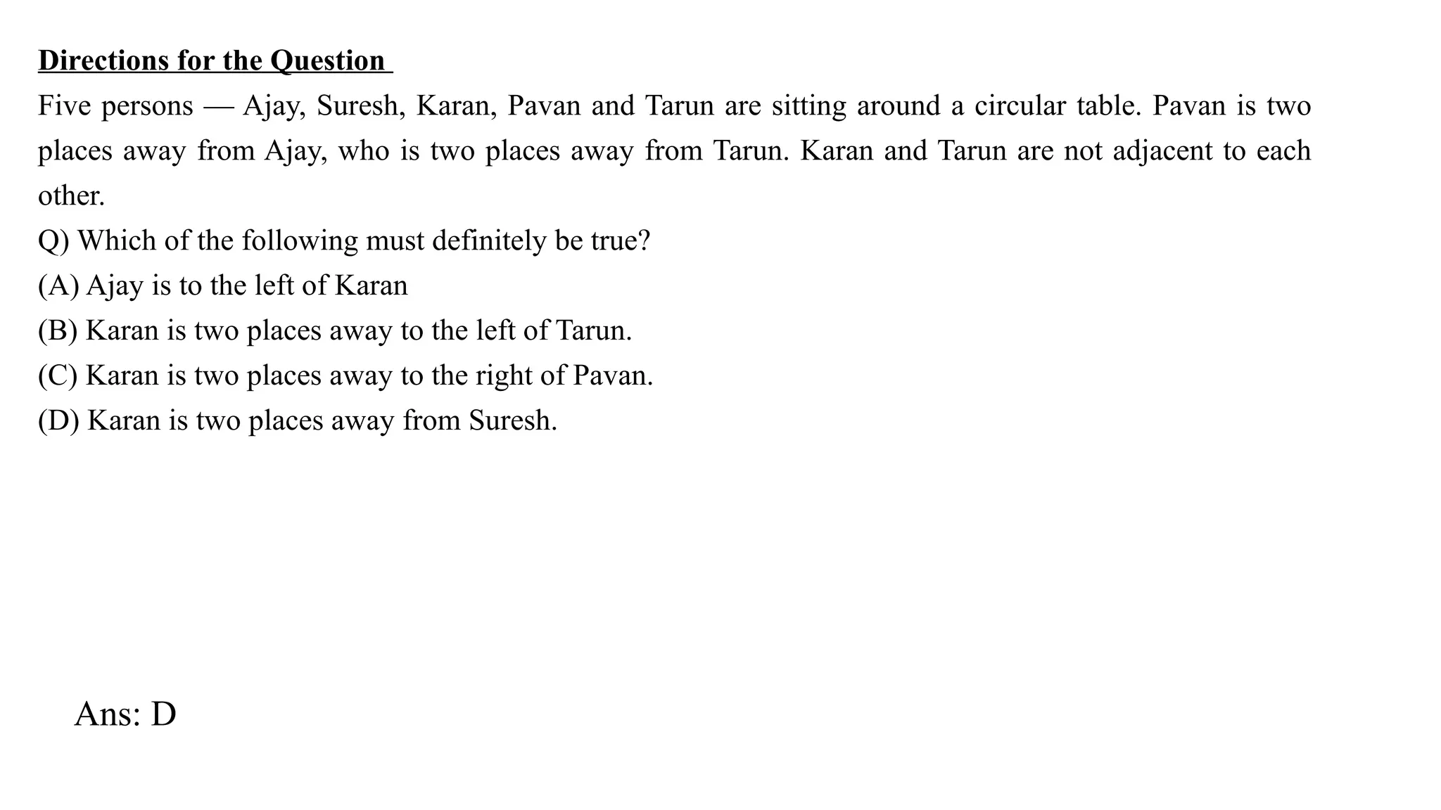 Seating arrangement of logical reasoning | PPTX