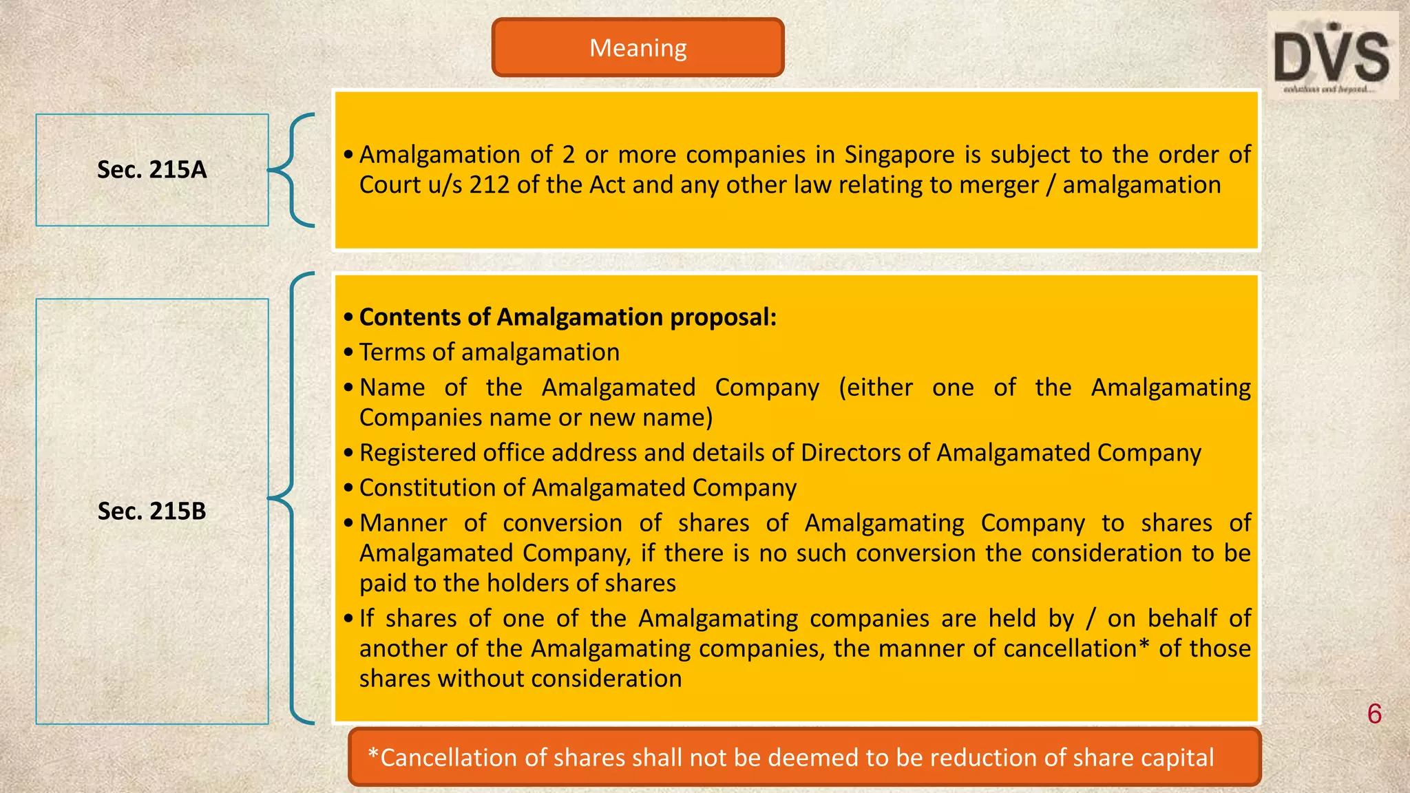 Arrangements, Reconstructions and Amalgamations under Singapore Companies Act - Part II | PPT