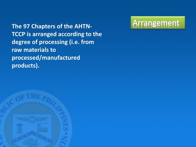 Arrangements tariff classification | PPT