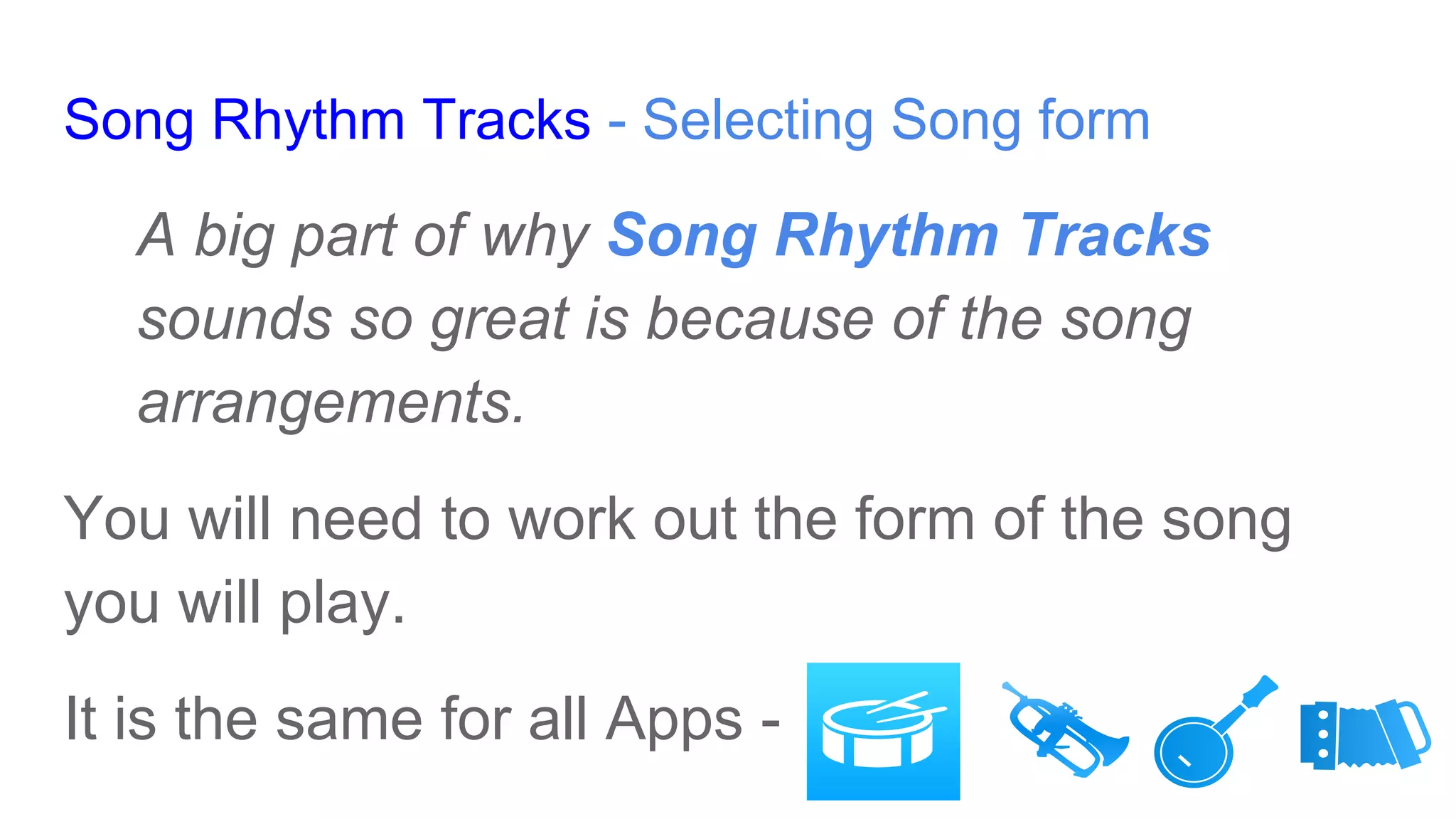 Arranging rhythm tracks using "Song Rhythm Tracks" | PPT