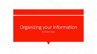 Arranging the information | PPT