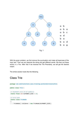 Arranging the words of a text lexicographically trie | PDF