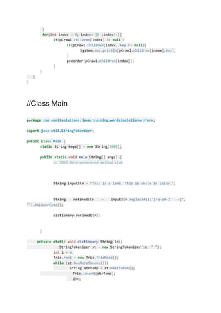 Arranging the words of a text lexicographically trie | PDF