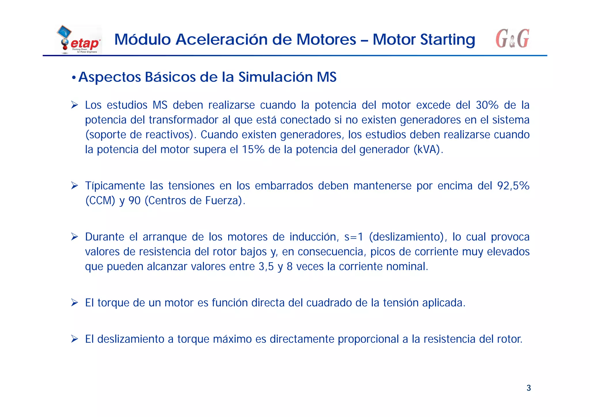ETAP - Arranque de motores motor starting | PDF