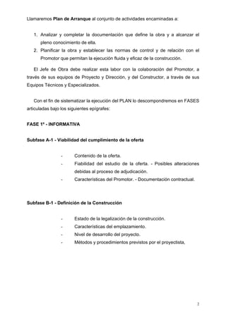 Arranque de obra | PDF