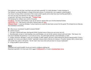 Arraque dual "open suse y windows" | DOCX
