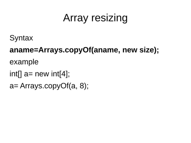 Intorduction To Arrays In Java Ppt