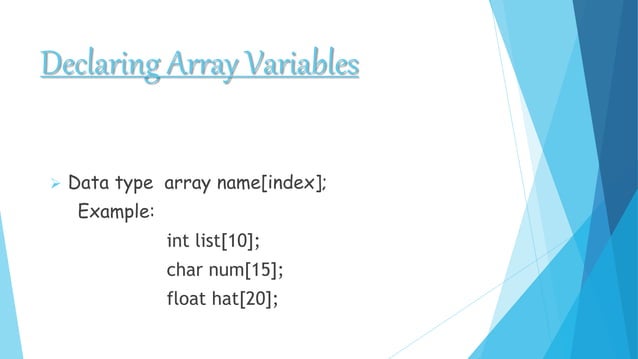 concept of Array, 1D & 2D array | PPTX