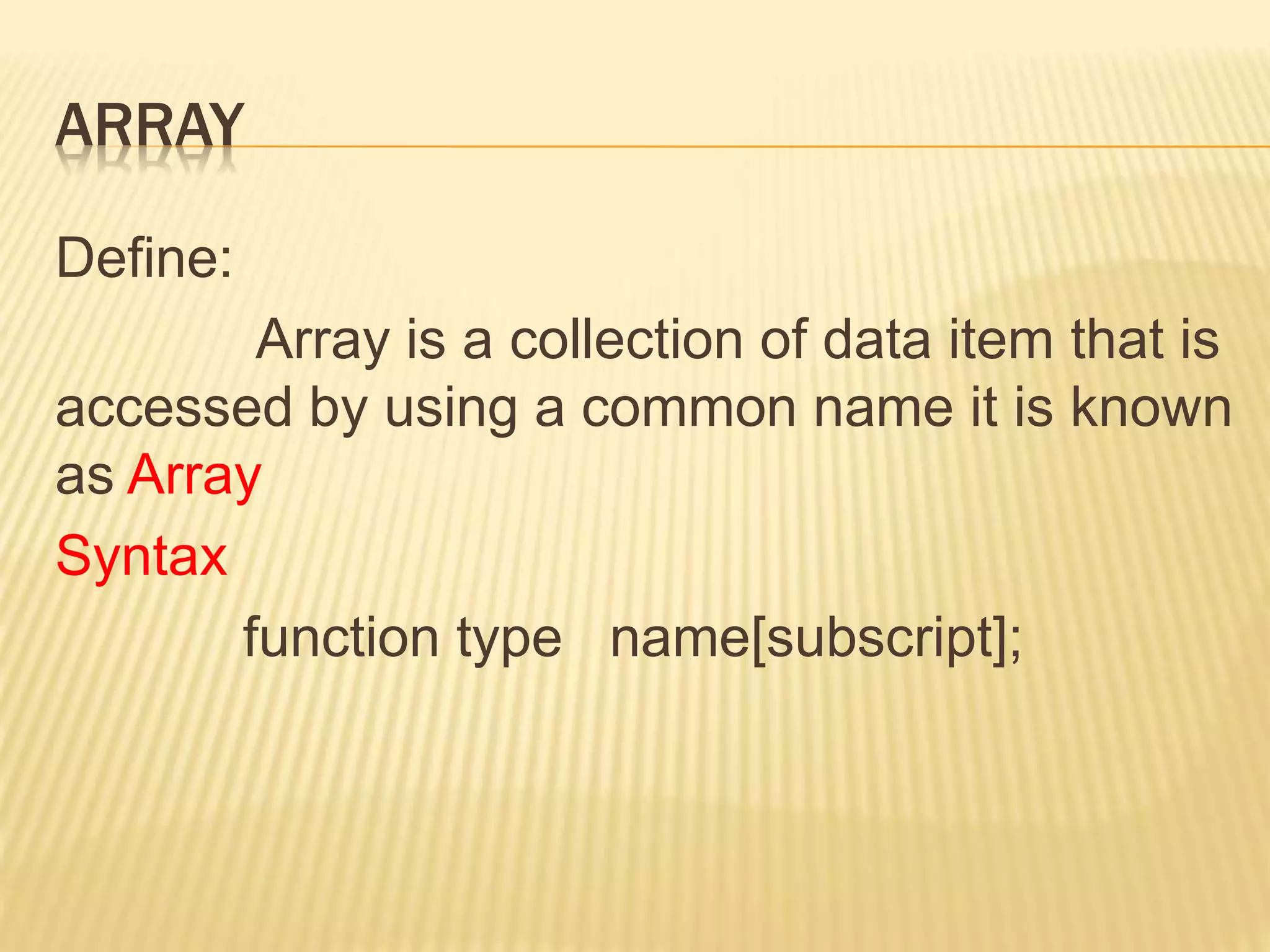 Types Of Arrays | Pptx