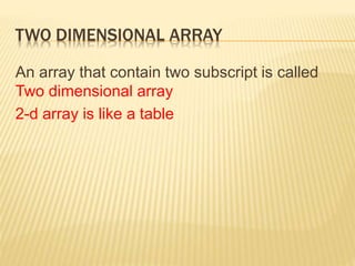 Types of Arrays | PPTX