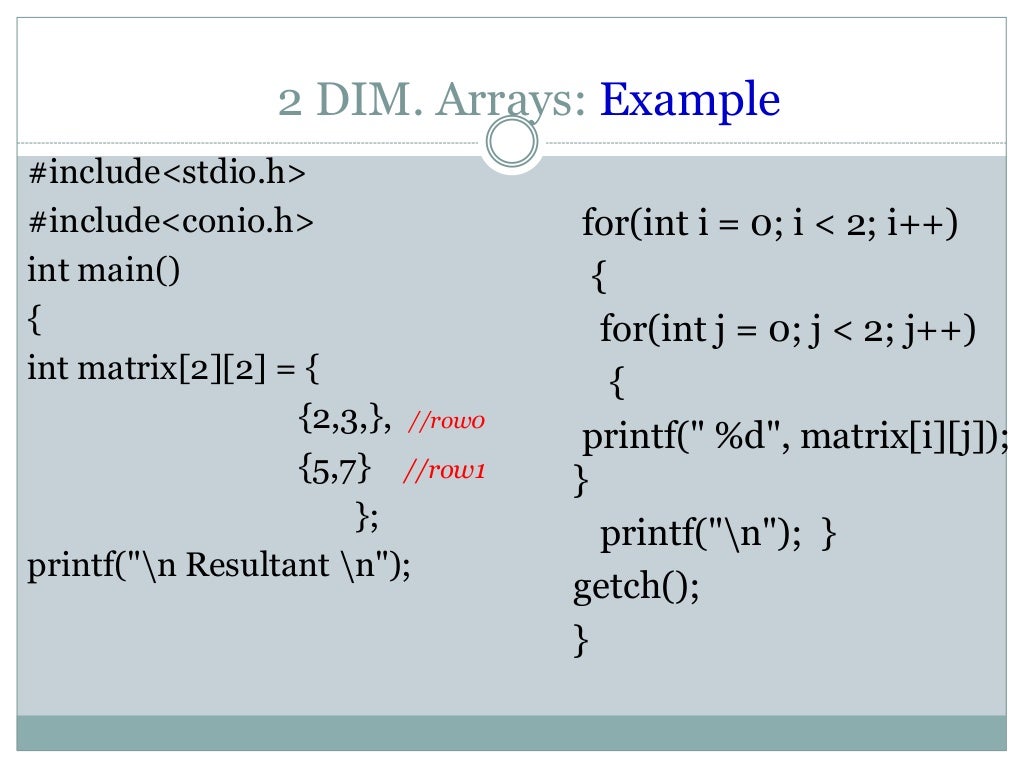 Array Introduction One-dimensional array Multidimensional array