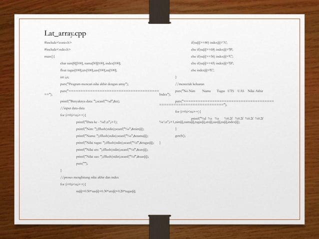 materi array 1 dimensi 2 dimensi,multidimensi | PPTX