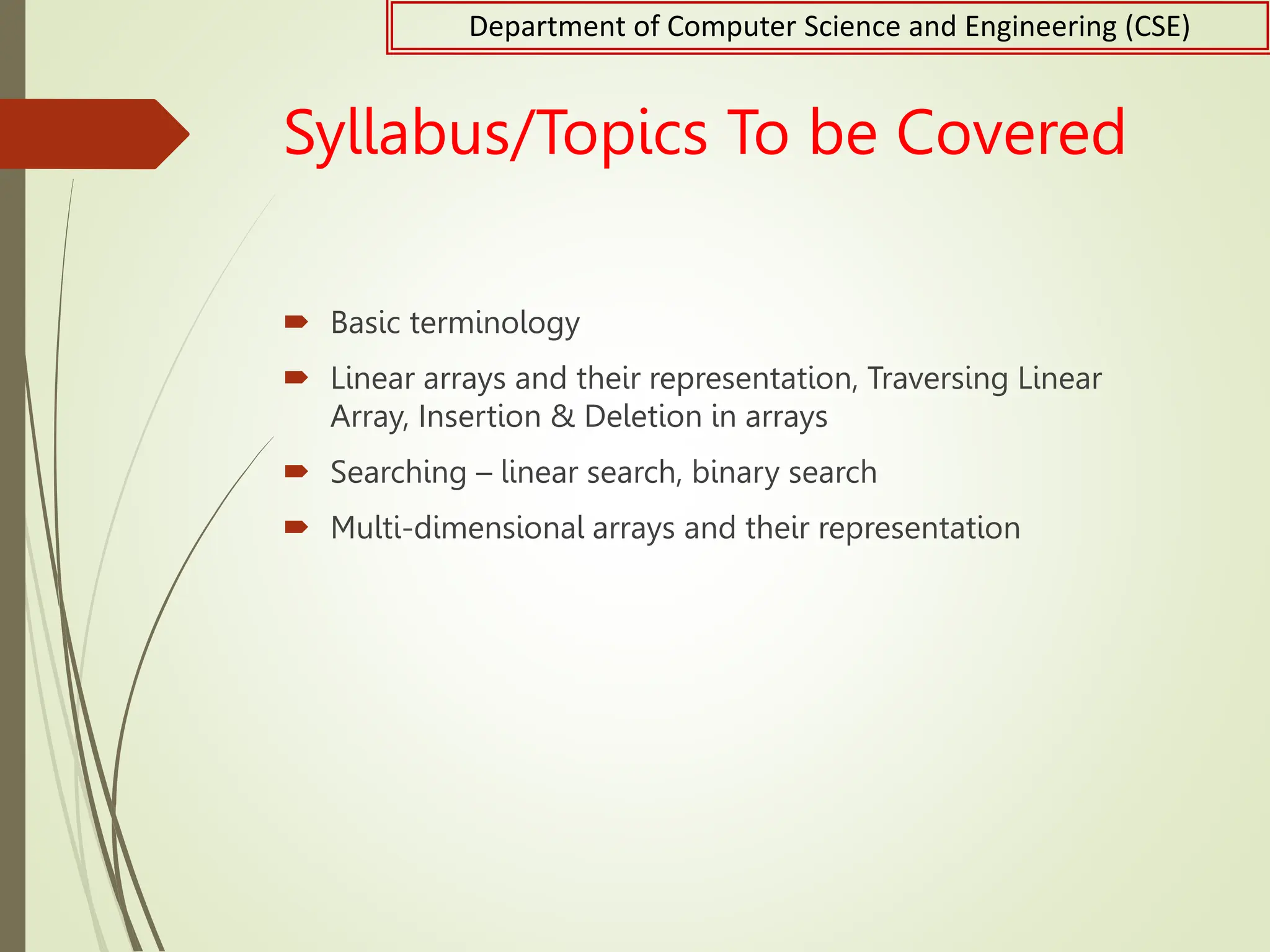 Data Structure And Algorithm Arraypptx Btech 2nd Year Ppt 
