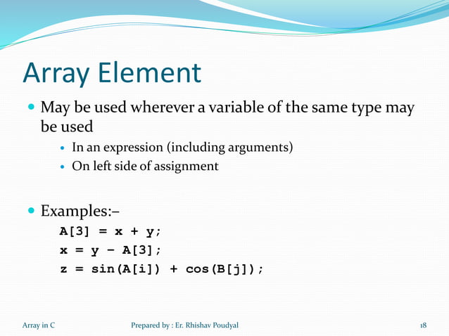 Array And Its Operation In C Programming Pptx Programming Languages