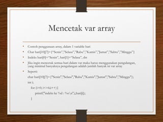 array mata pelajar infomatika kelas 10 dengan array | PPT