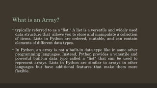 Python Array Power Point Presentation.pptx