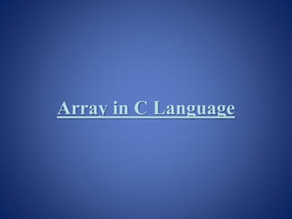 Array in-c | PPTX