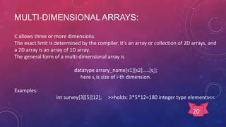 Array in C full basic explanation | PPT