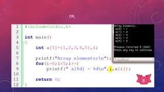 Array in C full basic explanation | PDF