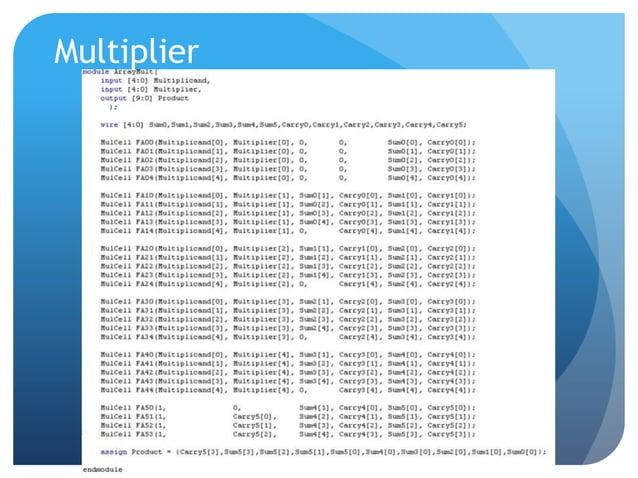 Array multiplier | PPTX | Computing | Technology & Computing