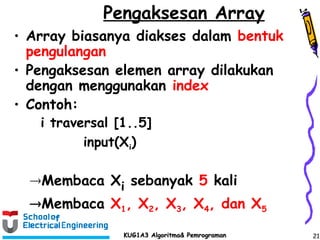 Pembahasan Materi Algoritma Lanjutanarray 1 dimensi | PPT