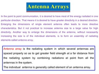 antenna array basics and analysis NPTEL ppt | PDF