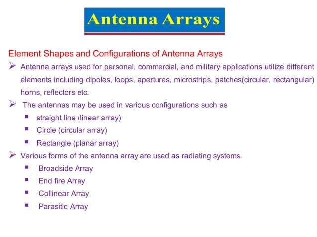 antenna array basics and analysis NPTEL ppt | PDF