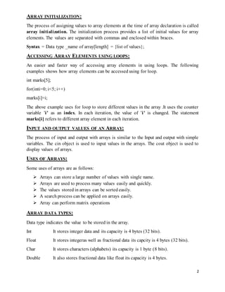 Array assignment | PDF
