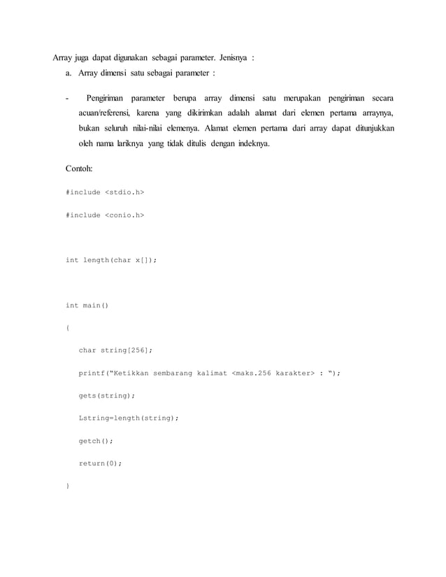 Array dalam bahasa c | DOCX