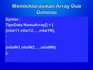 Array dalam Struktur Data | PPT