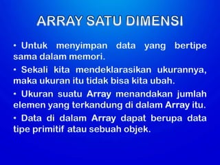 Array dalam Struktur Data | PPT