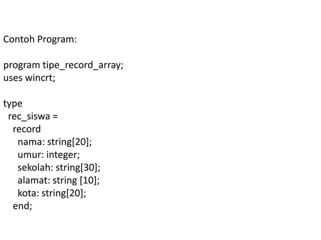 Array Dan Record Ppt