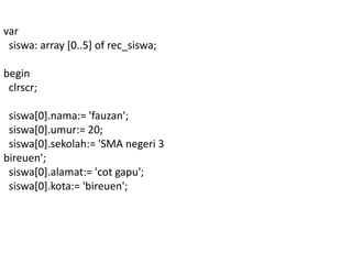 Array dan record | PPTX