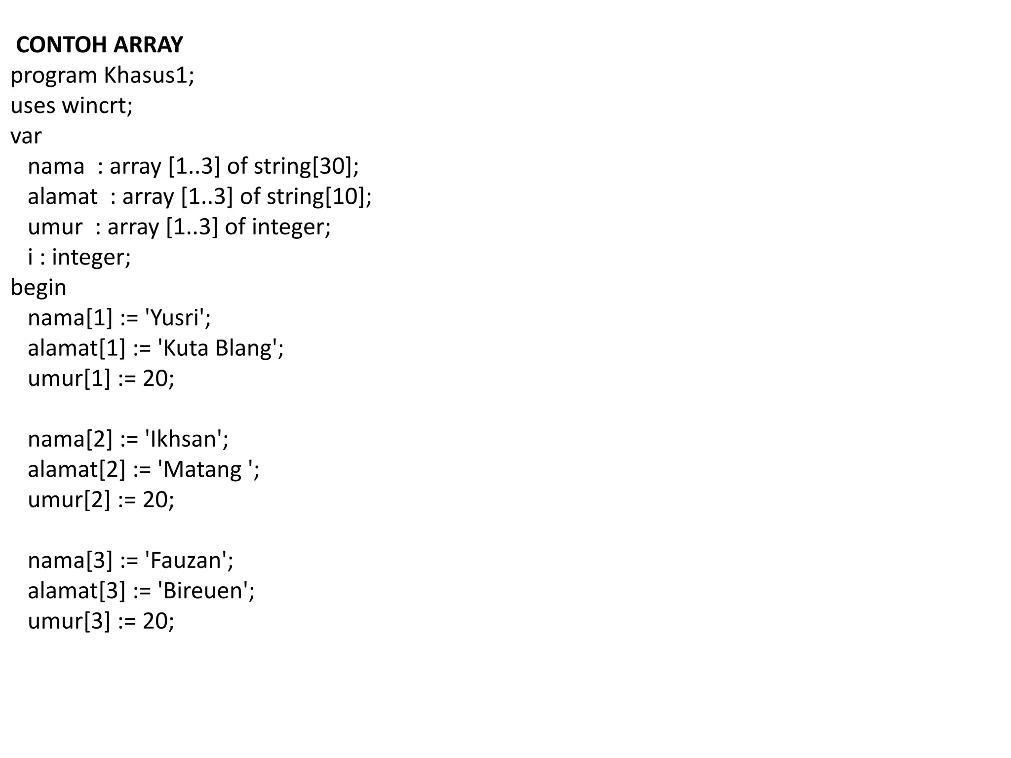 Array dan record | PPT